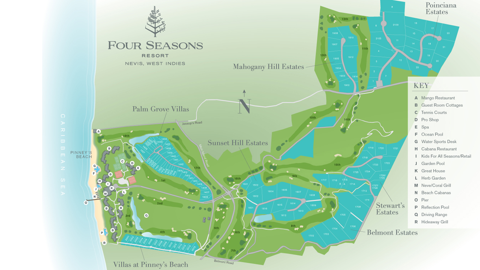 Nevis & St. Kitts Resort Map | Caribbean | Four Seasons Resort Nevis